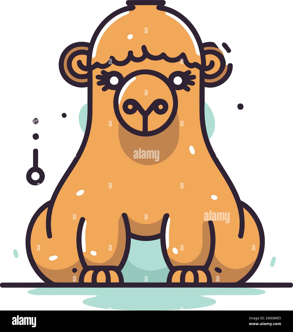 Cute camel. Vector illustration in flat style. Isolated on white ...