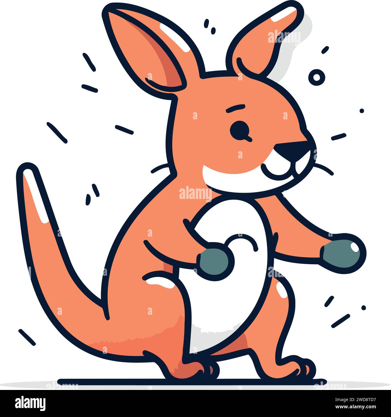 Kangaroo with stethoscope. Vector illustration in cartoon style Stock ...