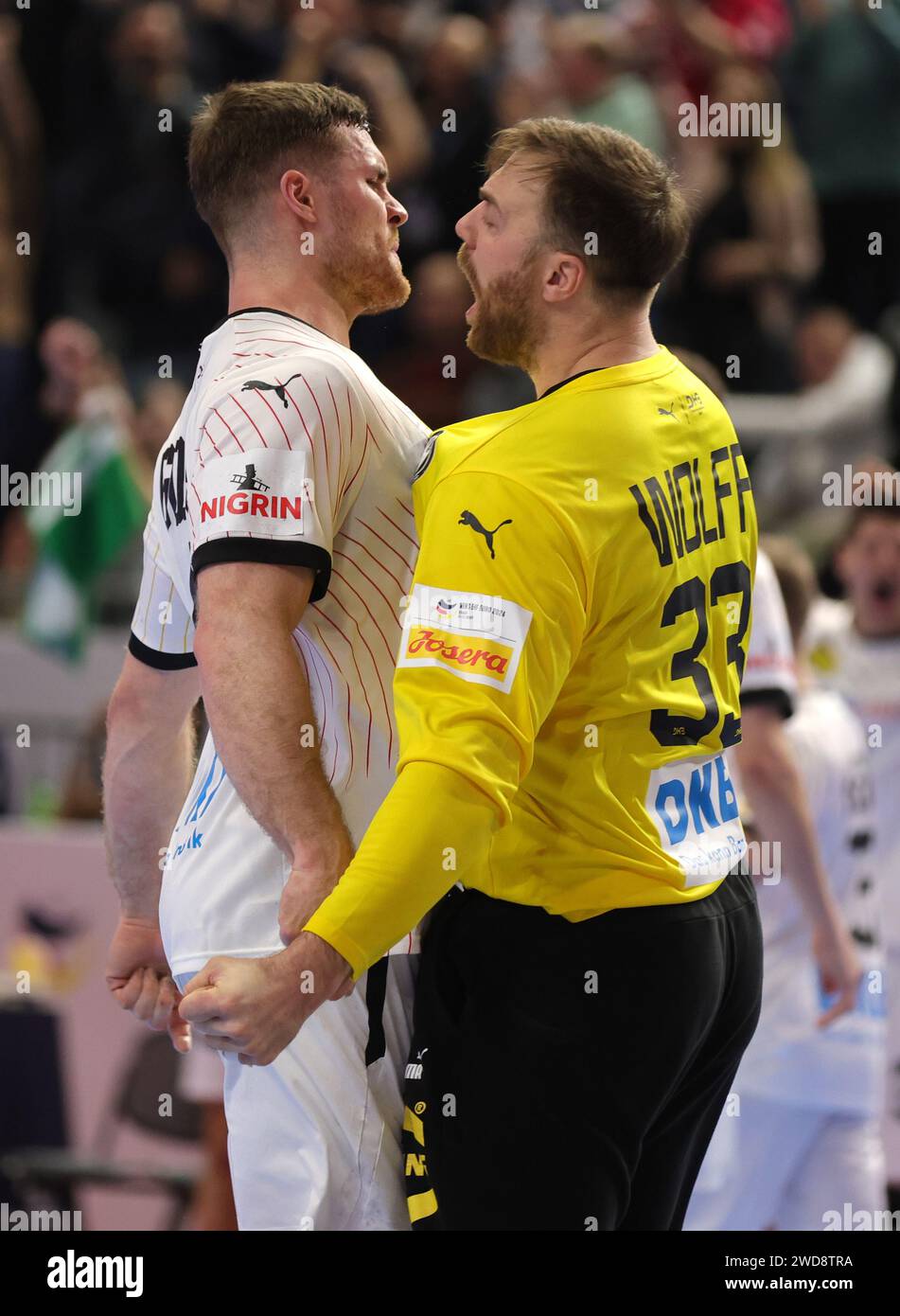 Jubel Andreas Wolff of Germany , Johannes Golla of Germany Germany vs ...