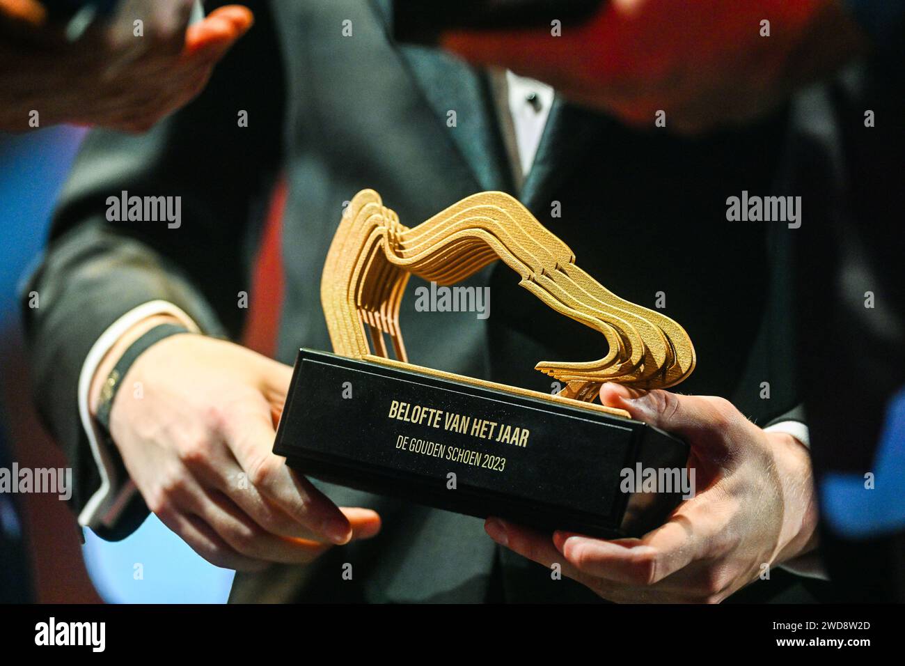 Antwerp, Belgium. 18th Jan, 2024. Trophy belofte van het jaar pictured ...