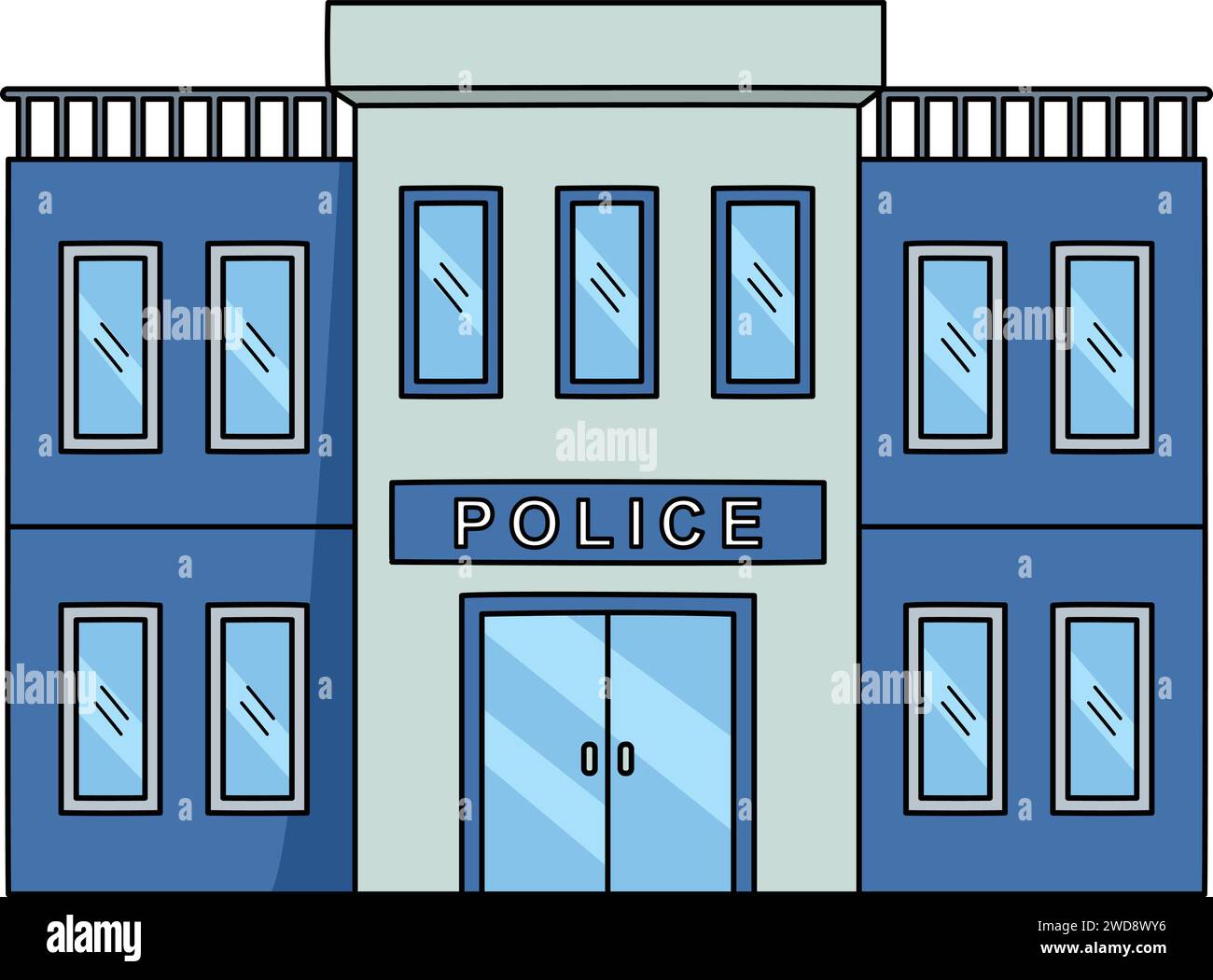 Police Station Cartoon Colored Clipart Stock Vector Image & Art - Alamy
