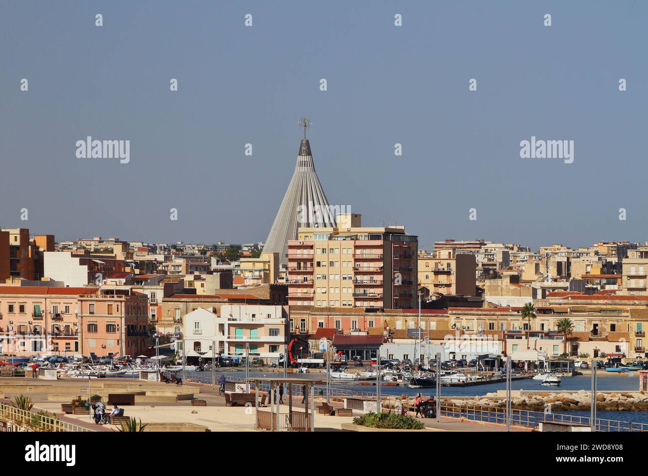 City and Basilica Sanctuary of Our Lady of Tears. Syracuse, Sicily ...