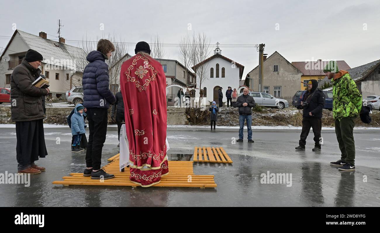 Jezdovice, Czech Republic. 19th Jan, 2024. Orthodox Christians of ...