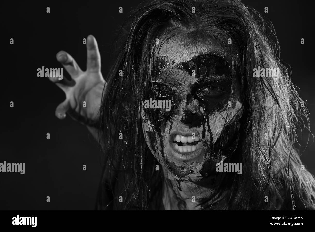 Face makeup horrible Black and White Stock Photos & Images - Alamy