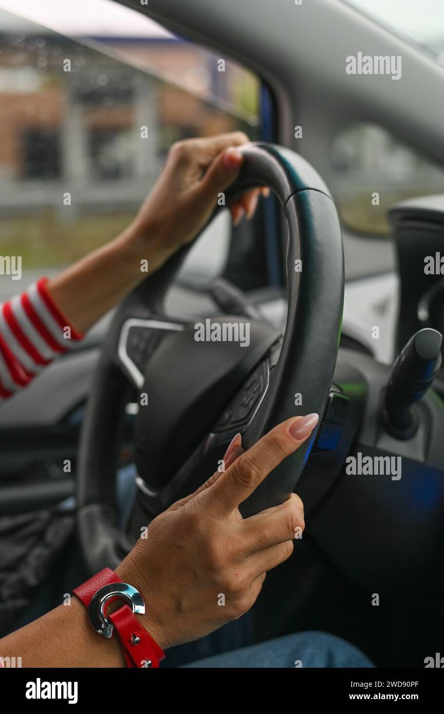 Vertical photo car steering hi-res stock photography and images - Alamy