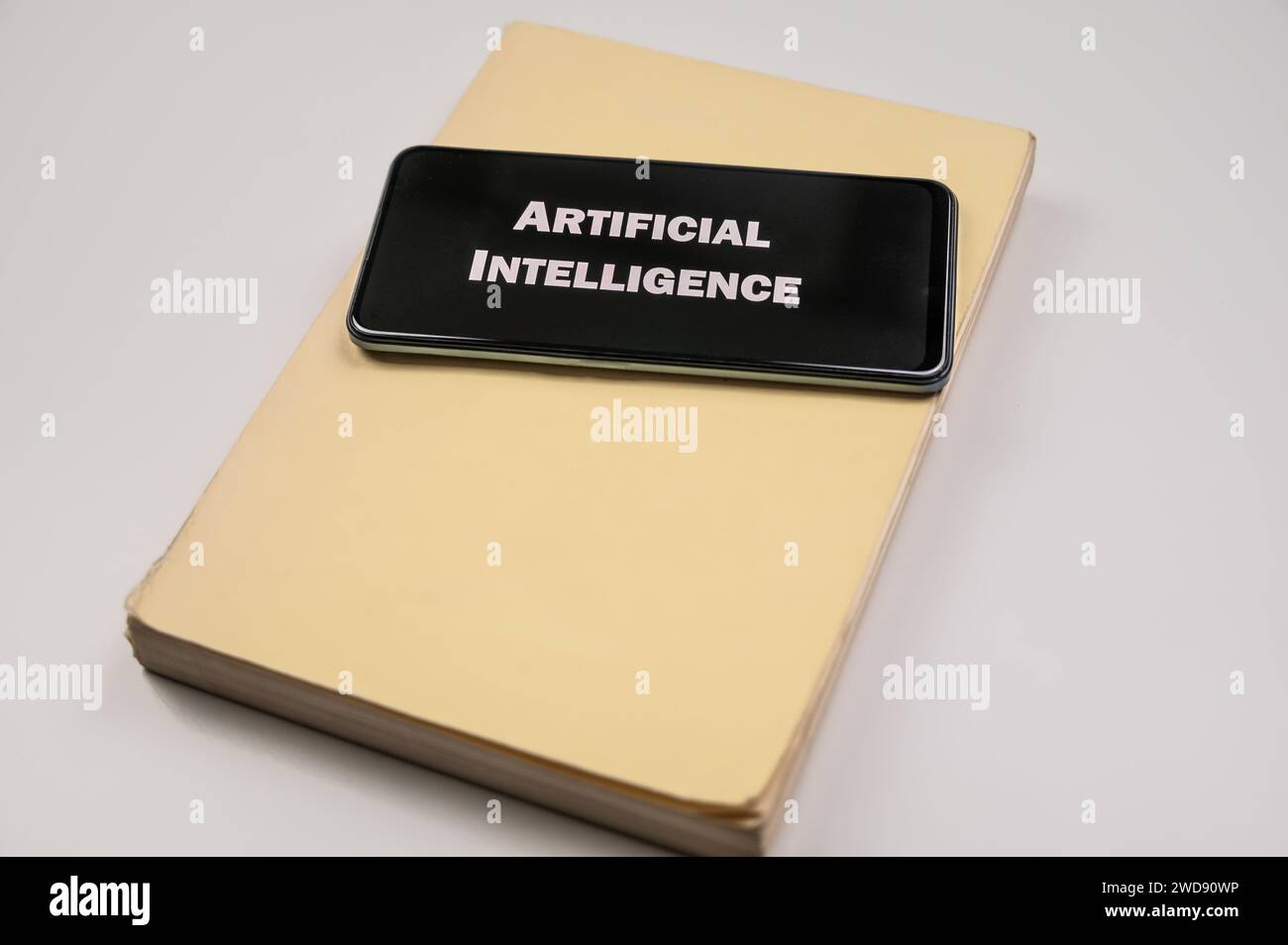 Book And Device With Text Artificial Intelligence Learning Use Tools And Data Processing Of