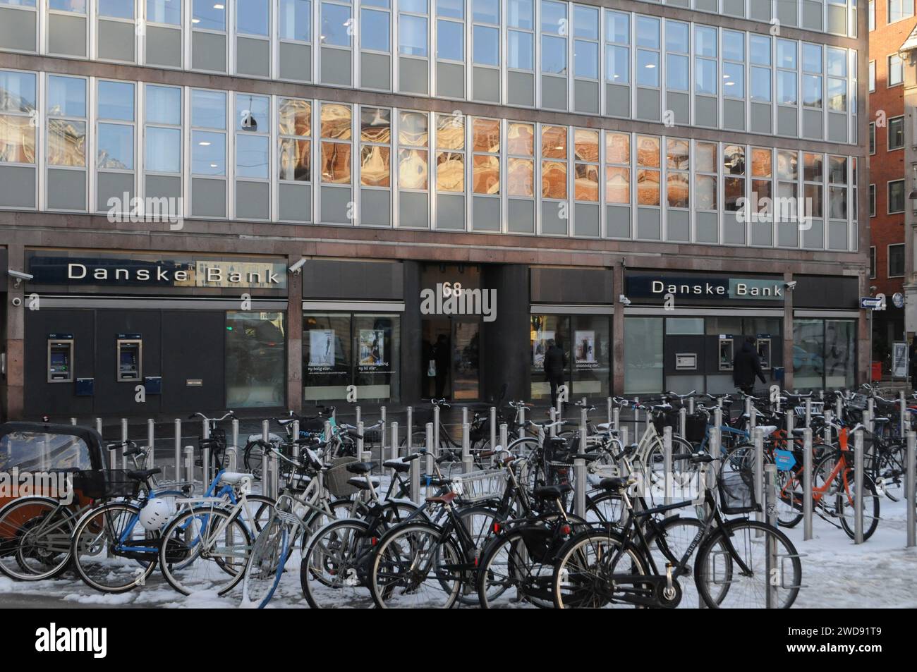 Copenhagen, Denmark/19 January 2024/. Danske bank head office building in danish capital ...