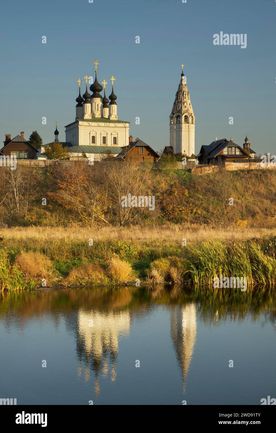 Church of Ascension and Kamenka river in Suzdal. Vladimir oblast ...