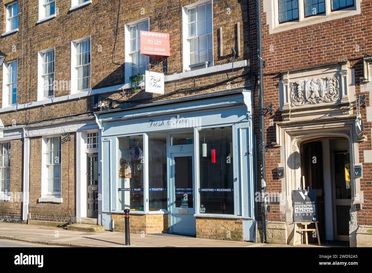 Eton, Windsor, UK. 18th January, 2024. The Fresh & Fine cafe in Eton ...