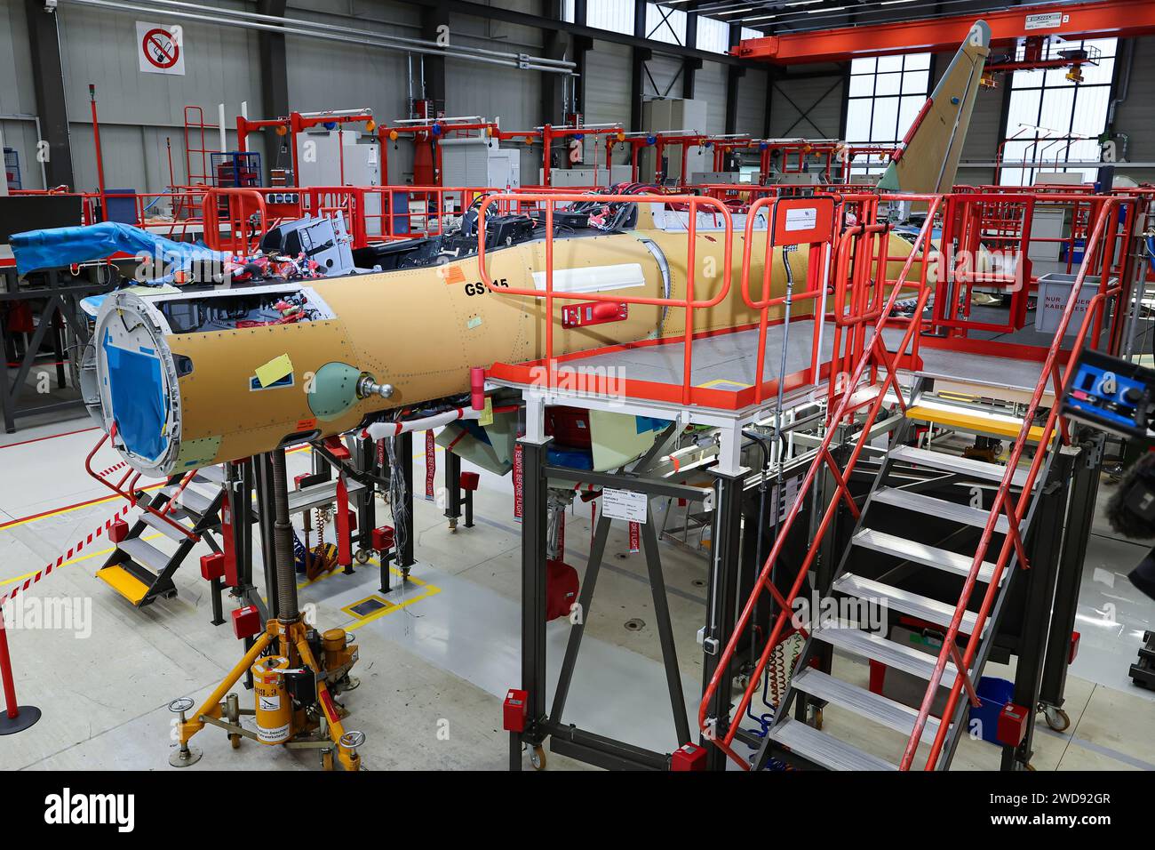 Manching, Germany. 19th Jan, 2024. A Eurofighter combat aircraft is ...