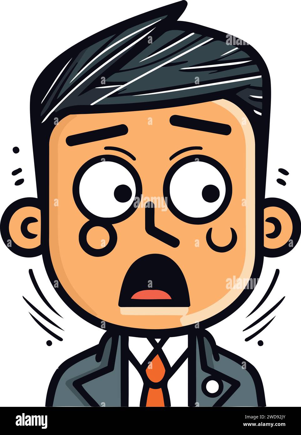 Cartoon illustration surprised man businessman hi-res stock photography ...