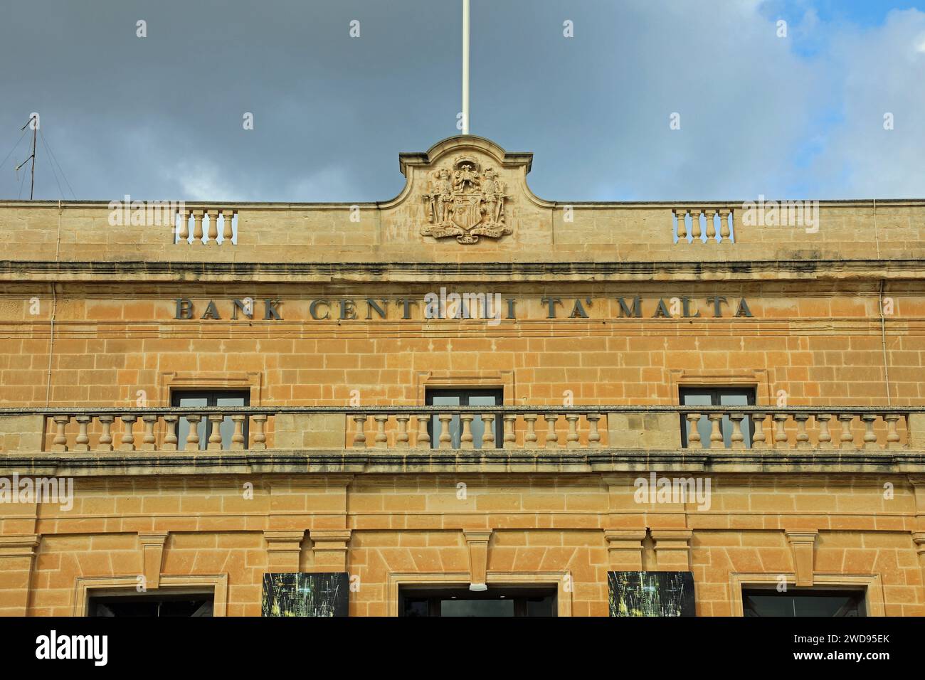 Central Bank of Malta building at St James's Counterguard in Valletta ...