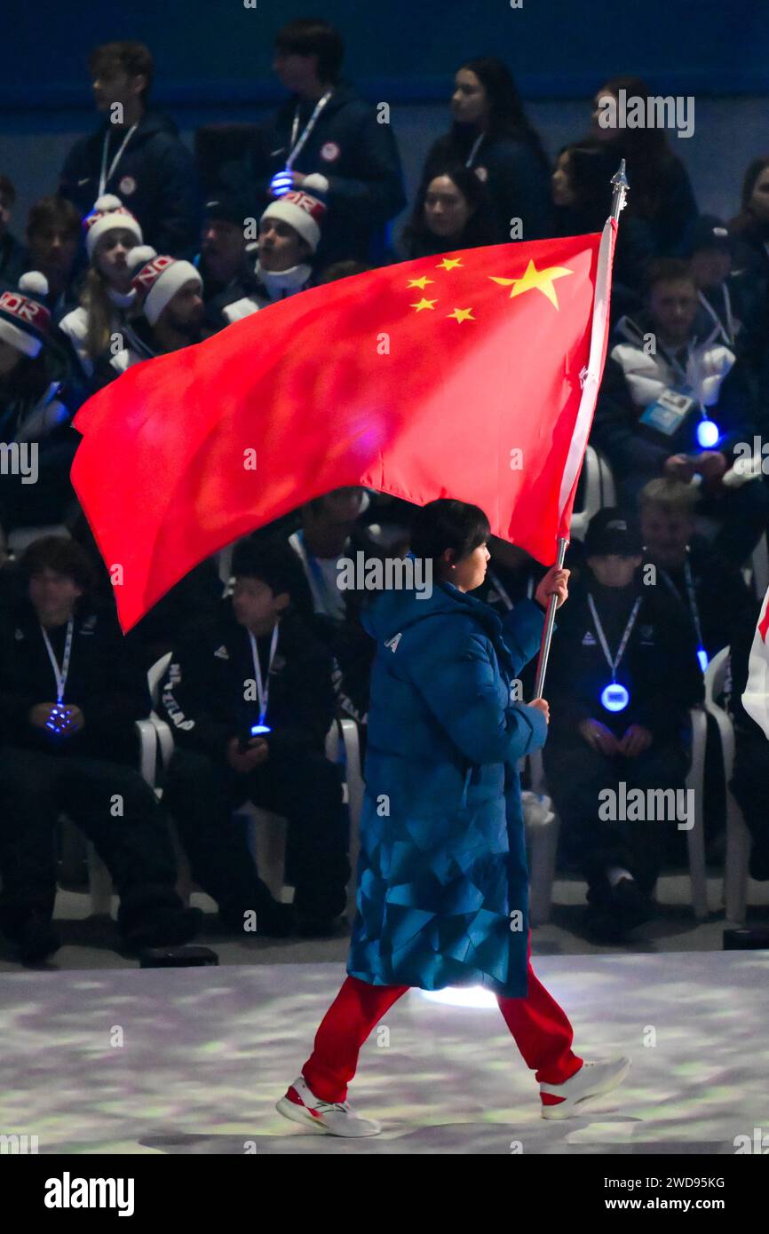 Gangwon Province, South Korea. 19th Jan, 2024. Zhang Jingyue, the flag ...
