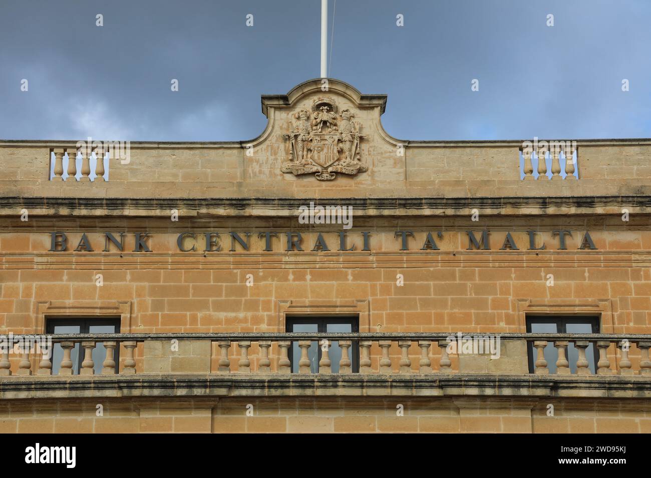 Central Bank of Malta building at St James's Counterguard in Valletta ...