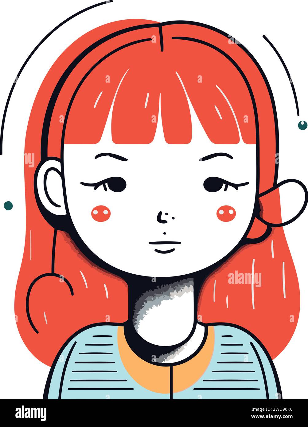 Vector Illustration Of A Redhead Girl With Freckles On Her Face Stock Vector Image And Art Alamy