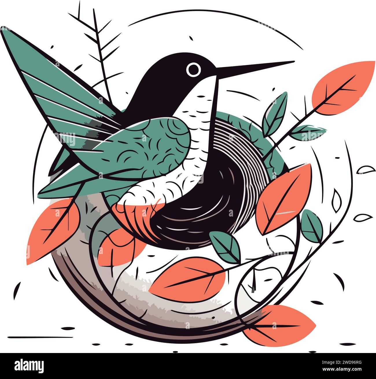 Abstract outline hummingbird symbol hi-res stock photography and images ...