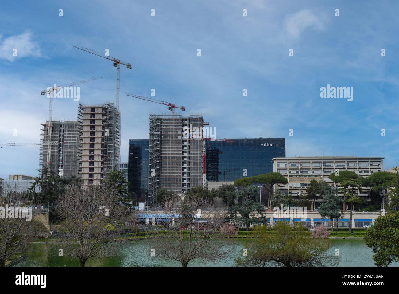 Eur Towers in Rome, construction sites for the redevelopment of the ...