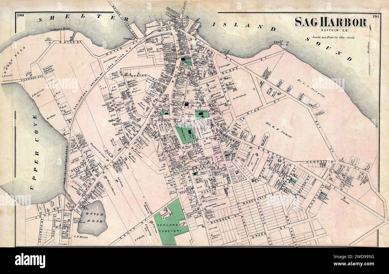 Map of sag harbor new york hi-res stock photography and images - Alamy