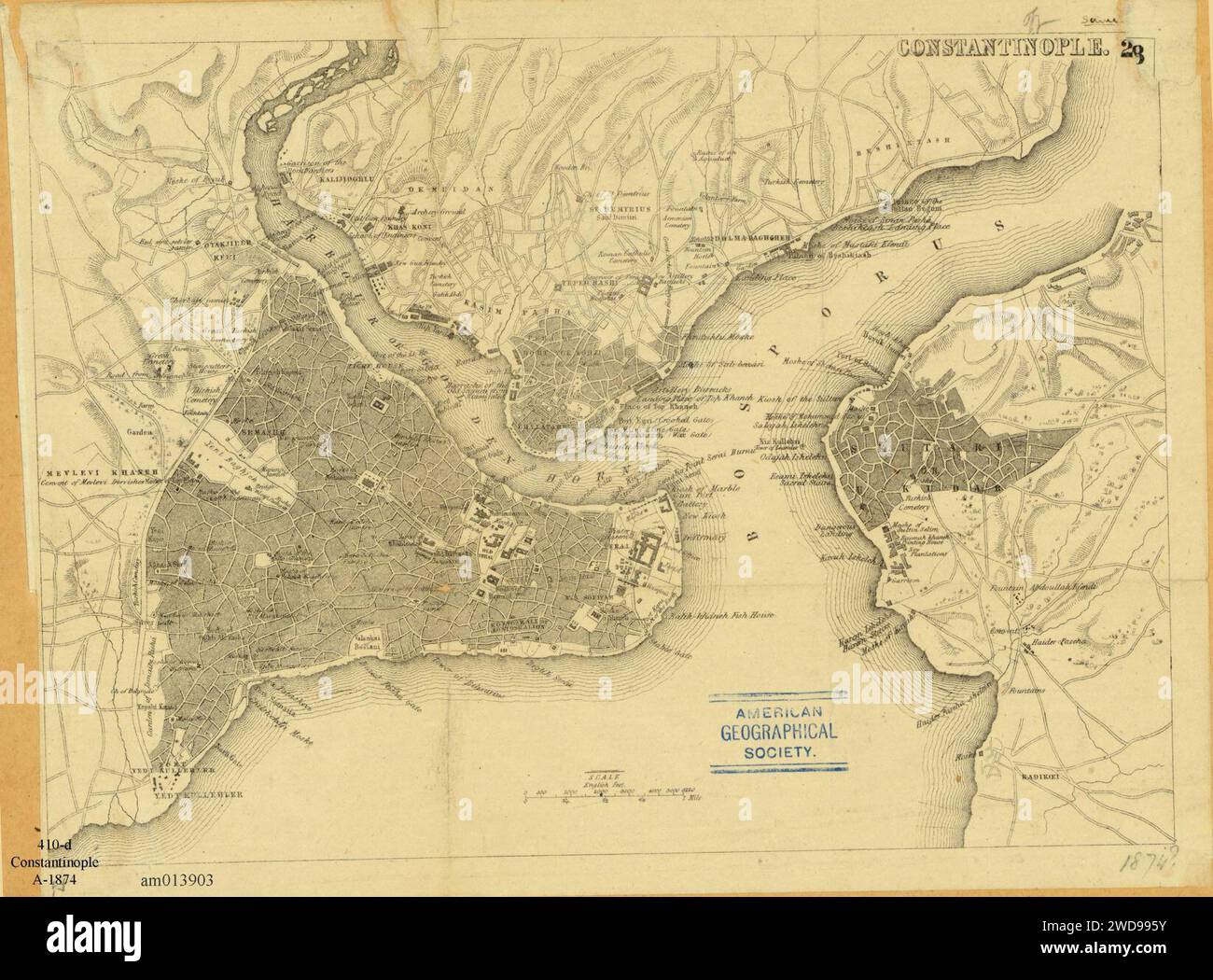 1874 map of Istanbul Stock Photo - Alamy