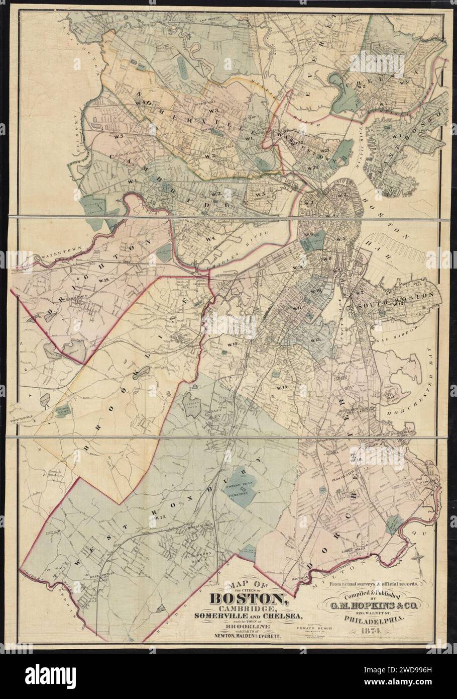 Map of brookline hi-res stock photography and images - Alamy