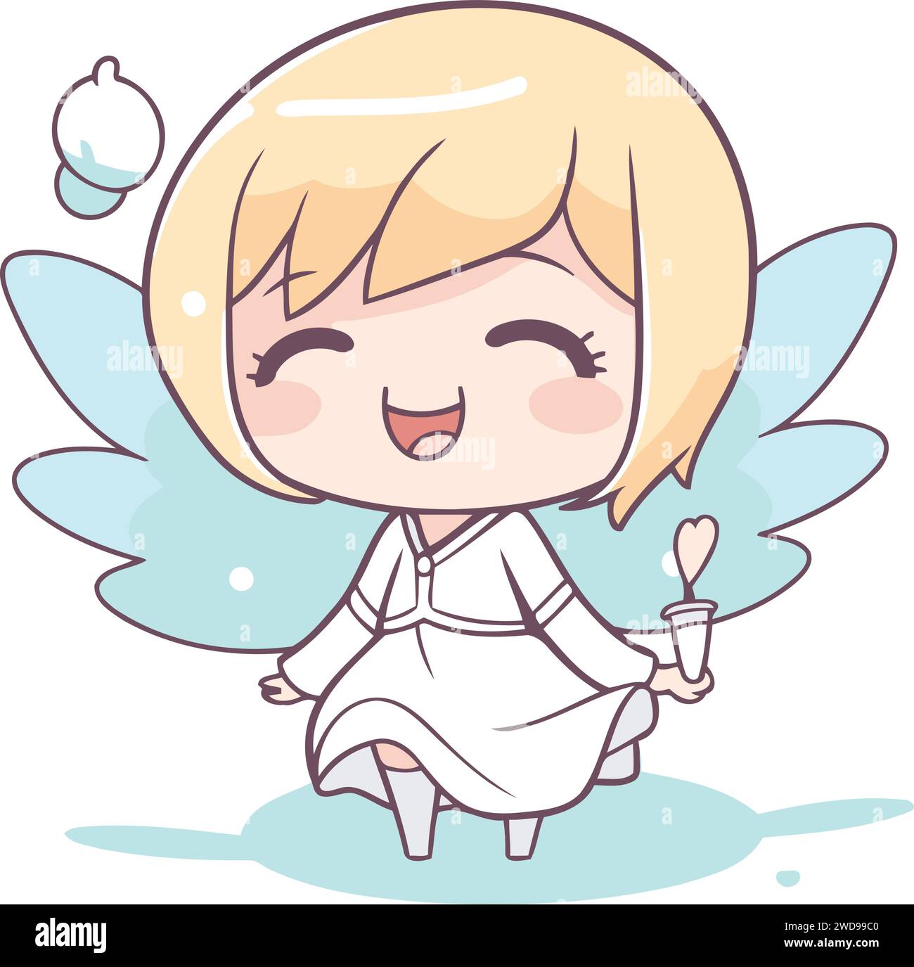 Cute Angel Girl Vector Illustration Of A Cute Angel Girl Stock Vector Image And Art Alamy