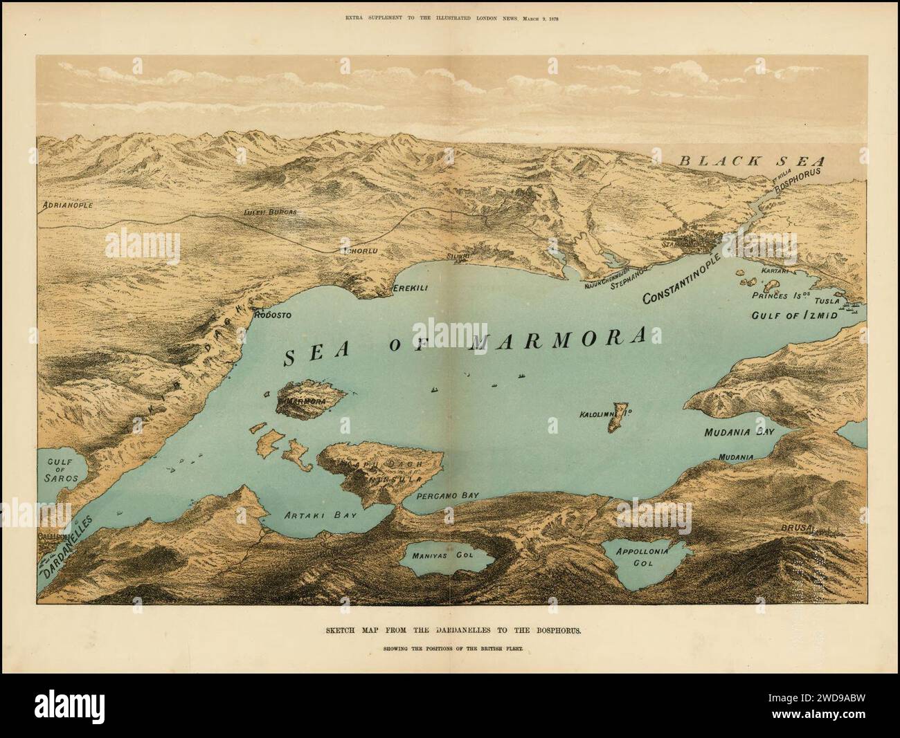 Vintage bosphorus map hi-res stock photography and images - Alamy