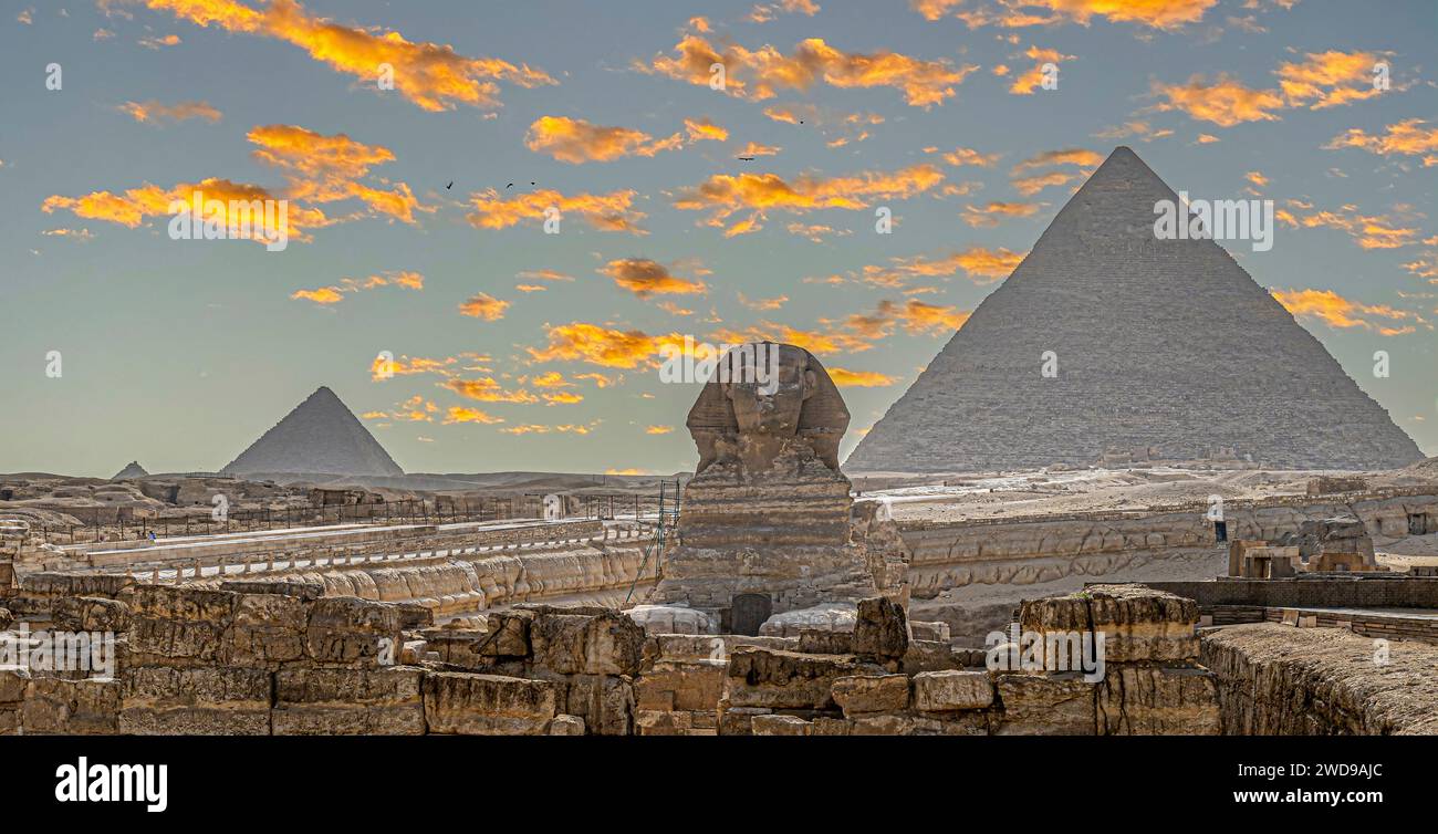 View with the Great Sphinx of Giza, near the site of the Great Pyramids ...