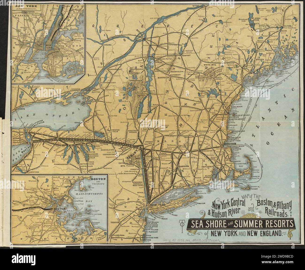 1882 (circa) Map of the New York Central & Hudson River and Boston ...