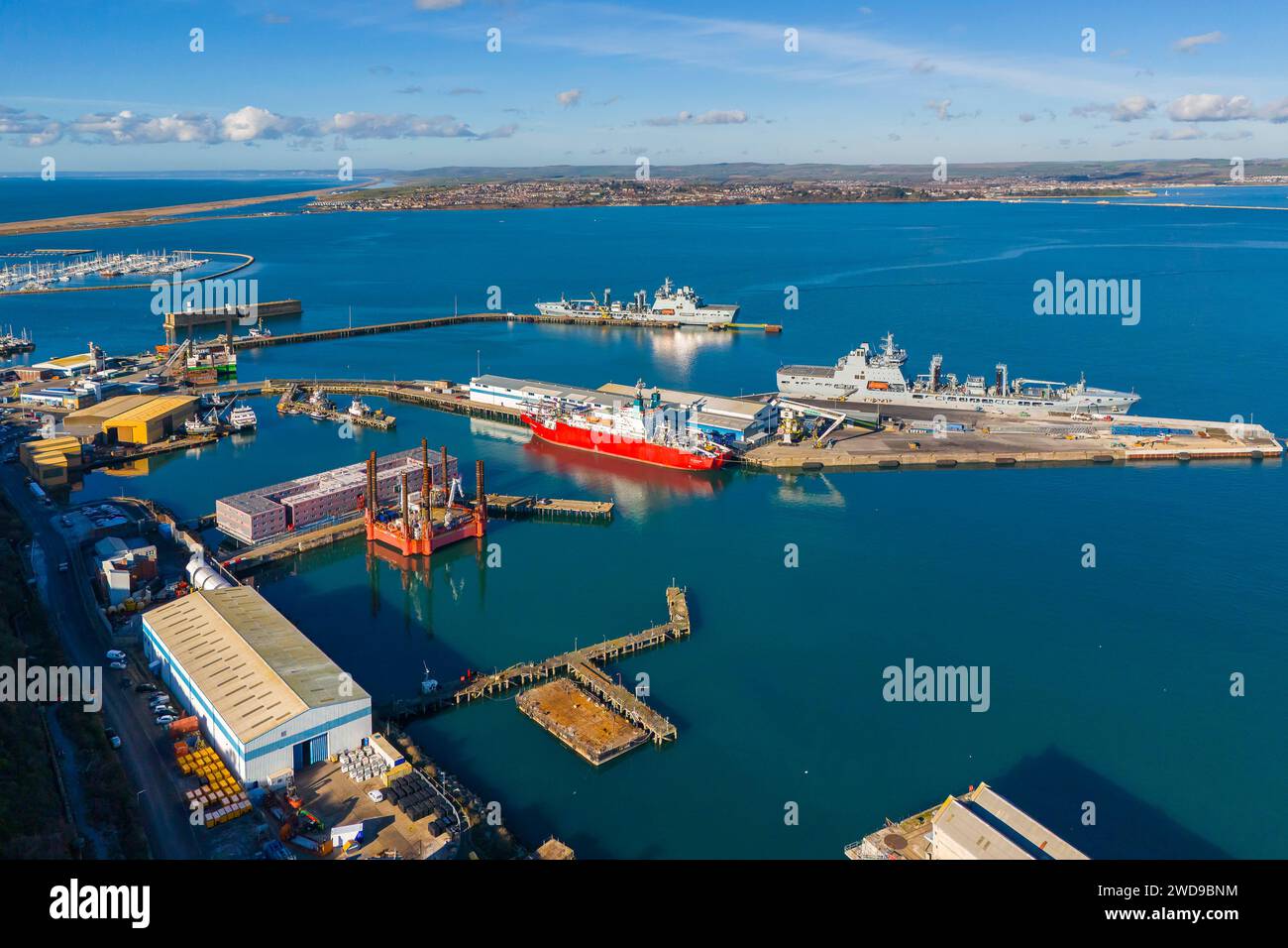 Portland, Dorset, UK. 19th January 2024. General view from the air of ...