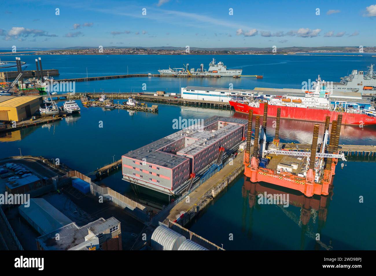 Portland, Dorset, UK. 19th January 2024. General view from the air of ...