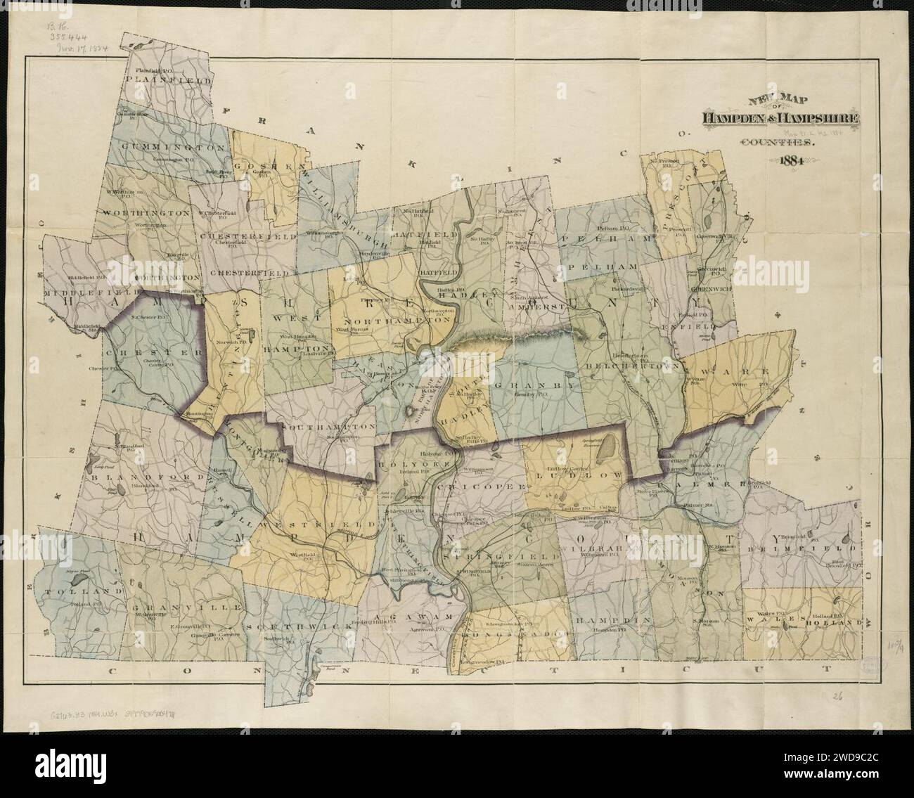 1884 New map of Hampden and Hampshire counties, by Geo. H. Walker & Co ...