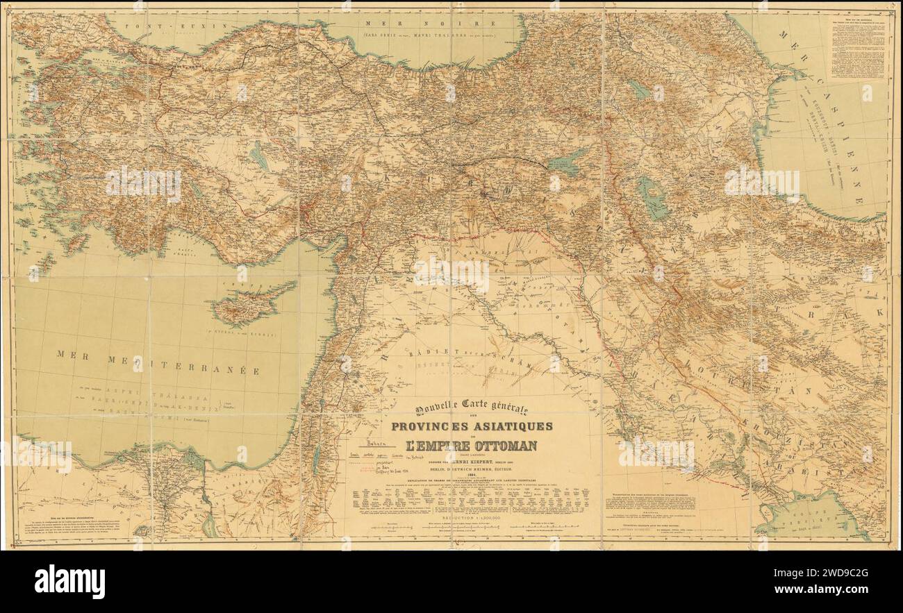 1884 map of the Asiatic Provinces of the Ottoman Empire by Heinrich ...