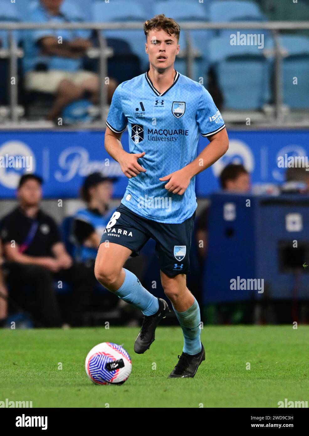 Sydney, Australia. 19th Jan, 2024. Jake Max Girdwood-Reich of the Sydney FC team is seen in ...