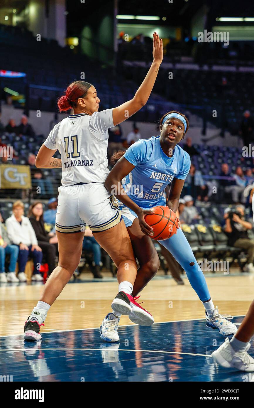 Atlanta, Georgia. 18th Jan, 2024. North Carolina's Maria Gakdeng (5 ...