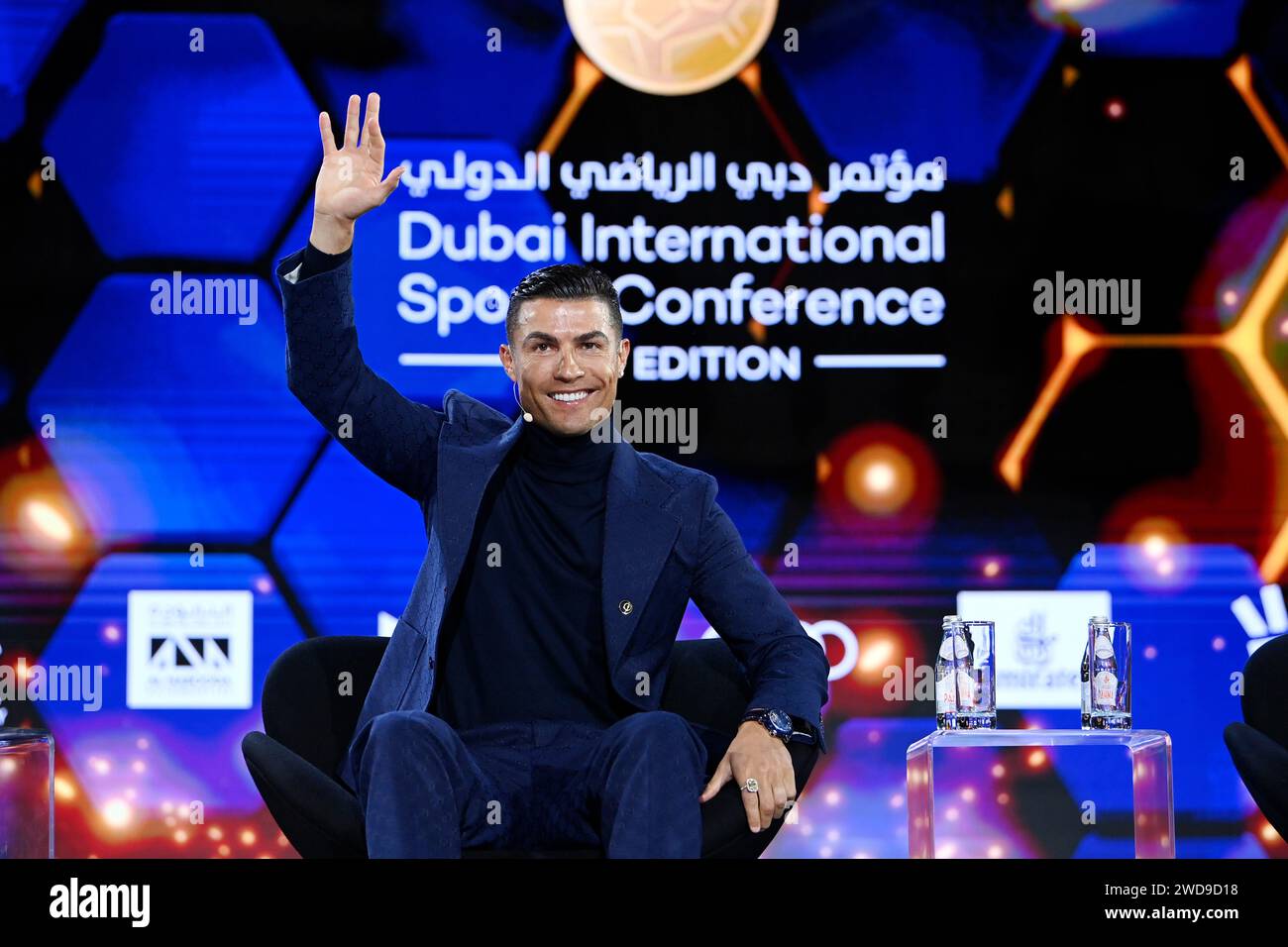 Cristiano Ronaldo attends the Dubai International Sports Conference in ...