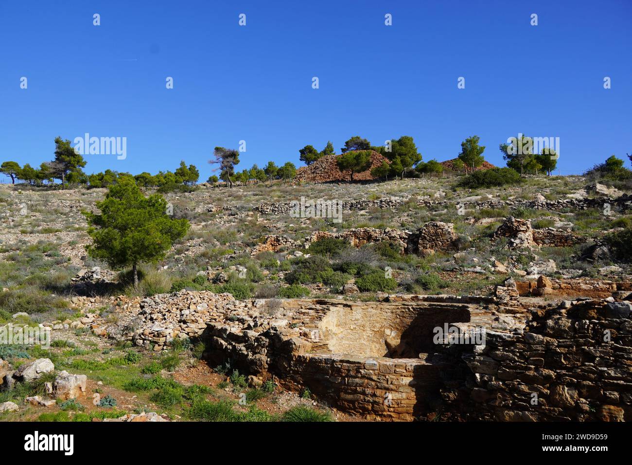 An ore enrichment cistern in the ancient Greek silver mine, workshop ...