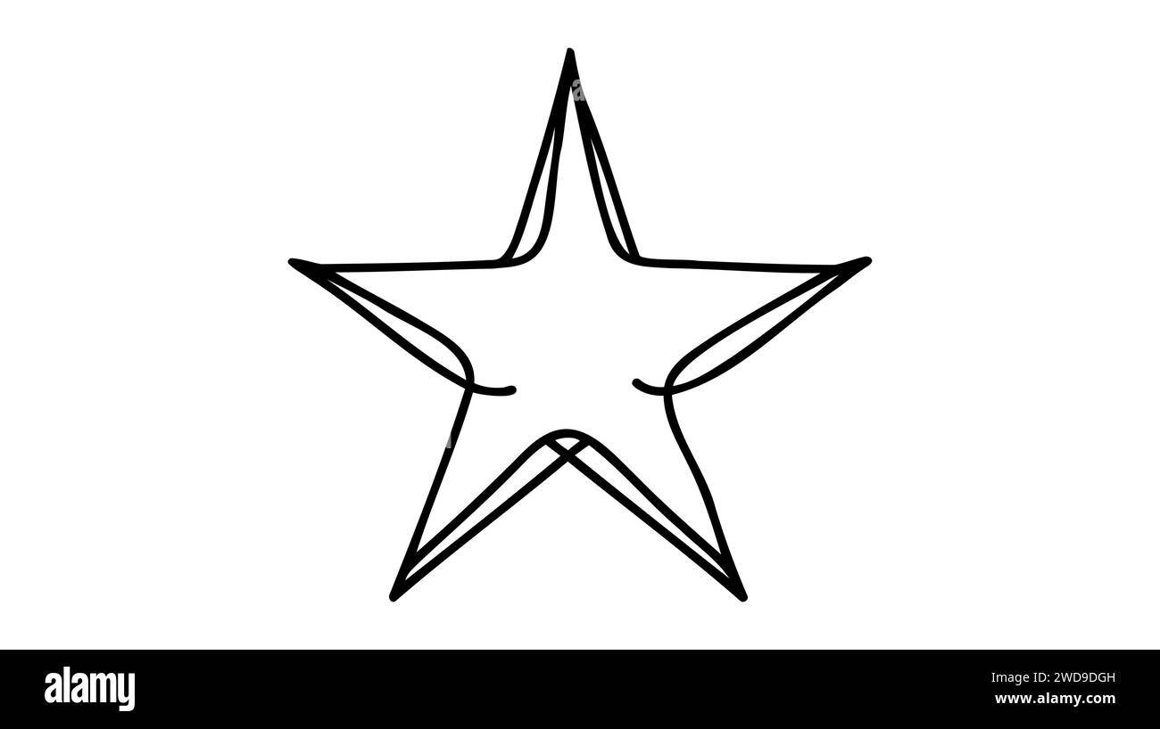 Star icon line continuous drawing vector. One line star icon vector ...
