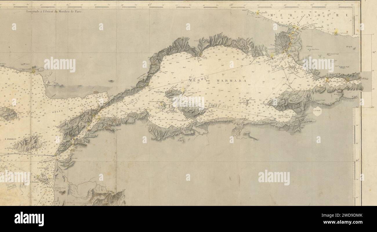 1889 map of the Sea of Marmara Stock Photo - Alamy