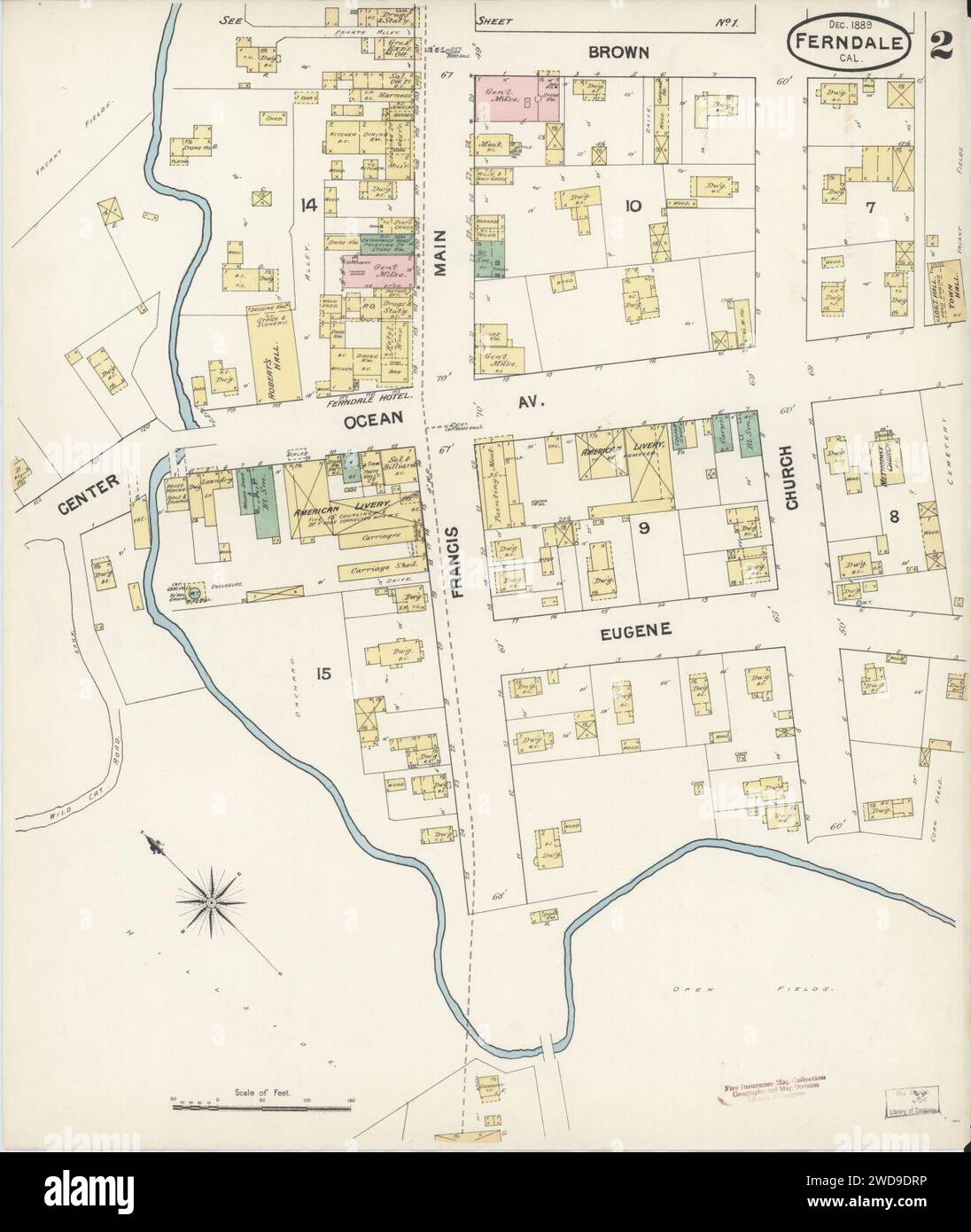 1889-2-Sanborn Fire Insurance Map from Ferndale, Humboldt County ...