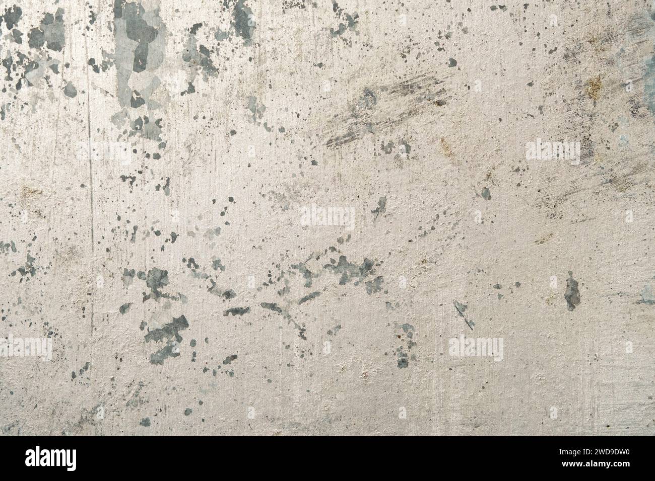 Detail of old scraped galvanized steel metal sheet with worn out white ...