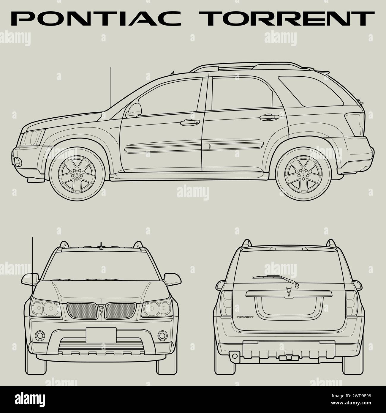 2006 Pontiac Torrent car blueprint Stock Vector Image & Art - Alamy