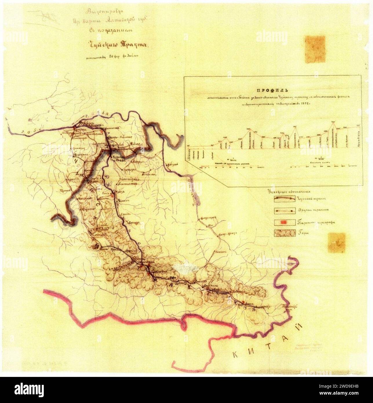 1892 Altai map Stock Photo - Alamy