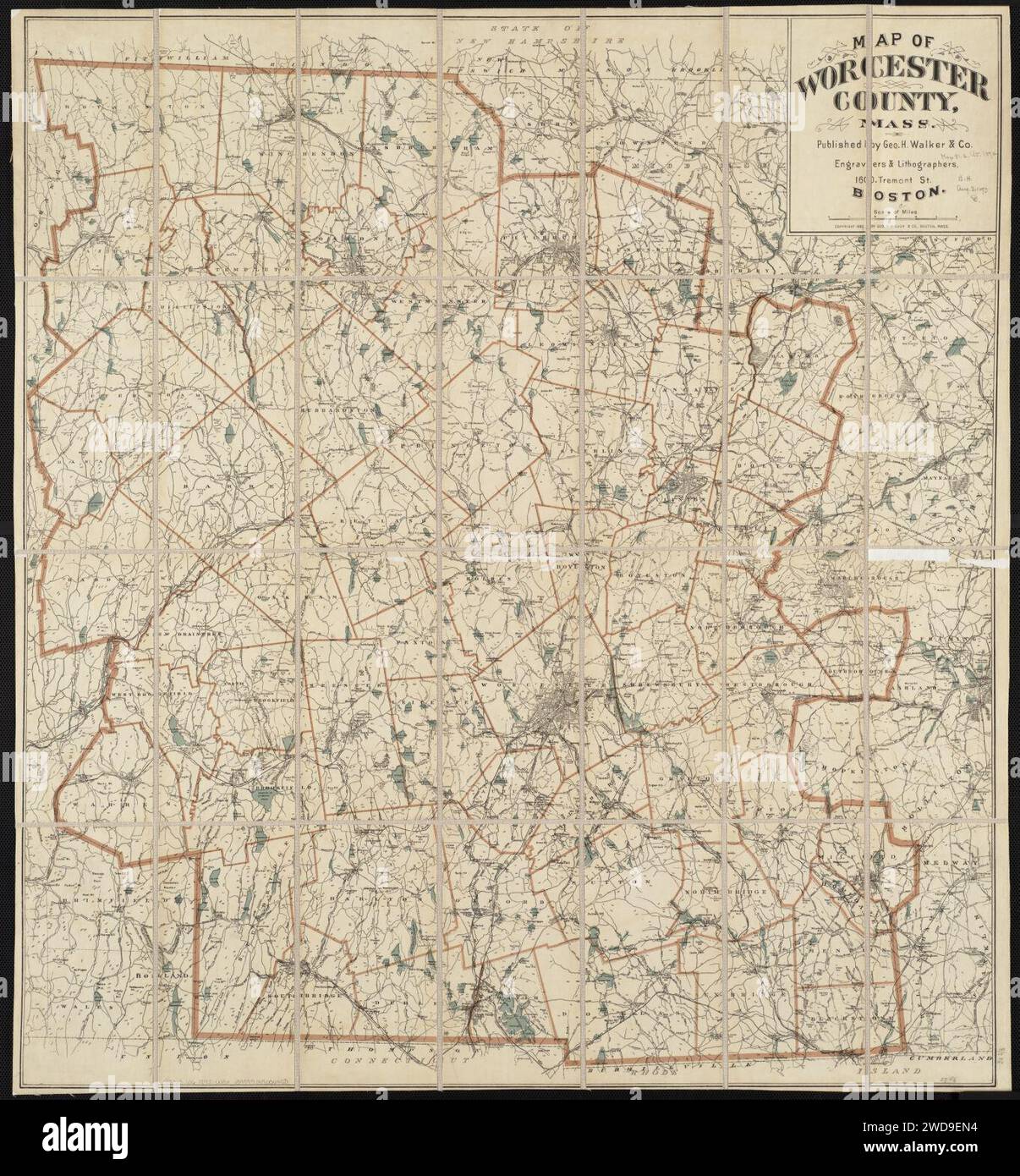 1892 Map of Worcester County, Massachusetts, by Geo. H. Walker & Co ...