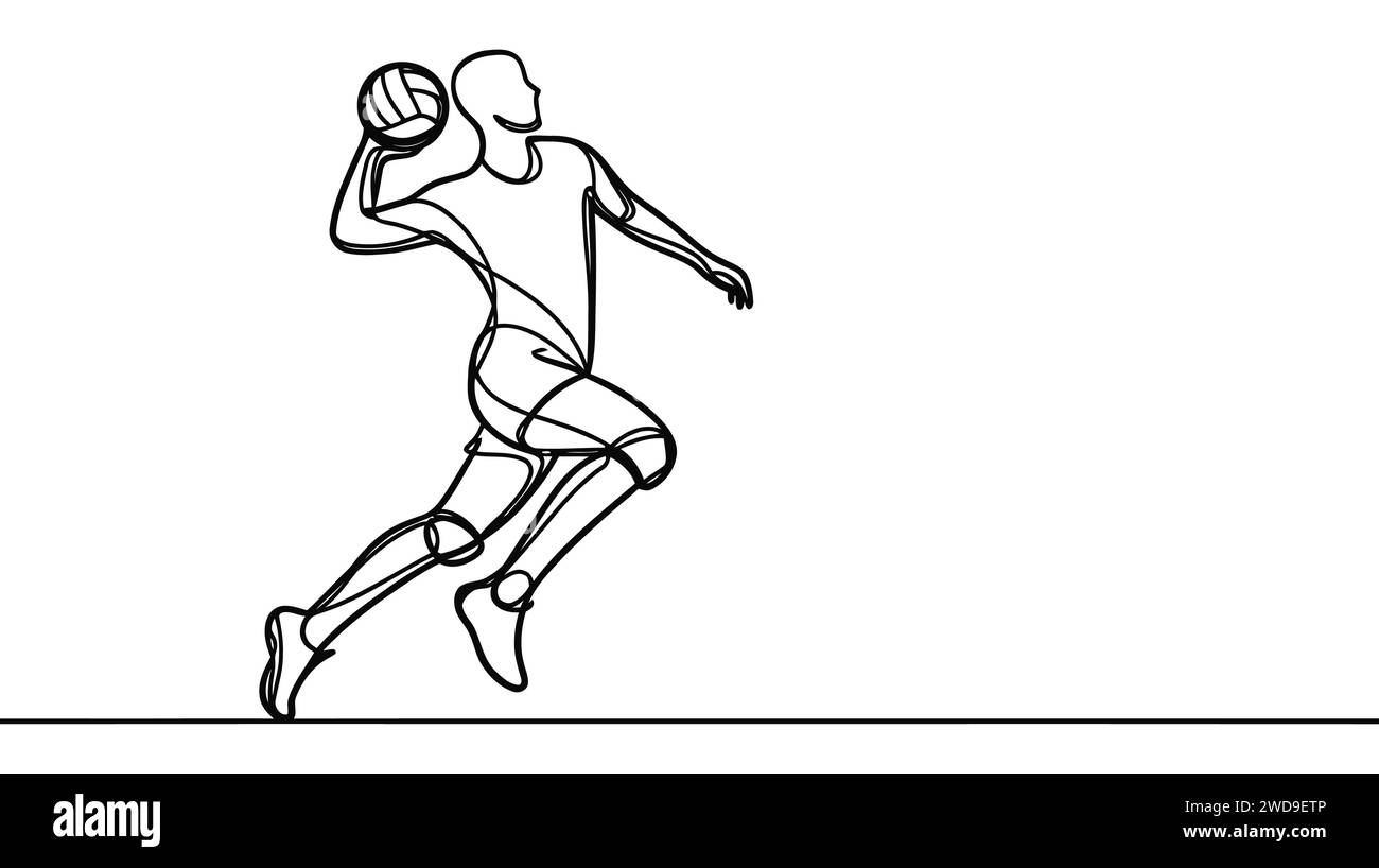 Volleyball spike isolated Black and White Stock Photos & Images - Alamy