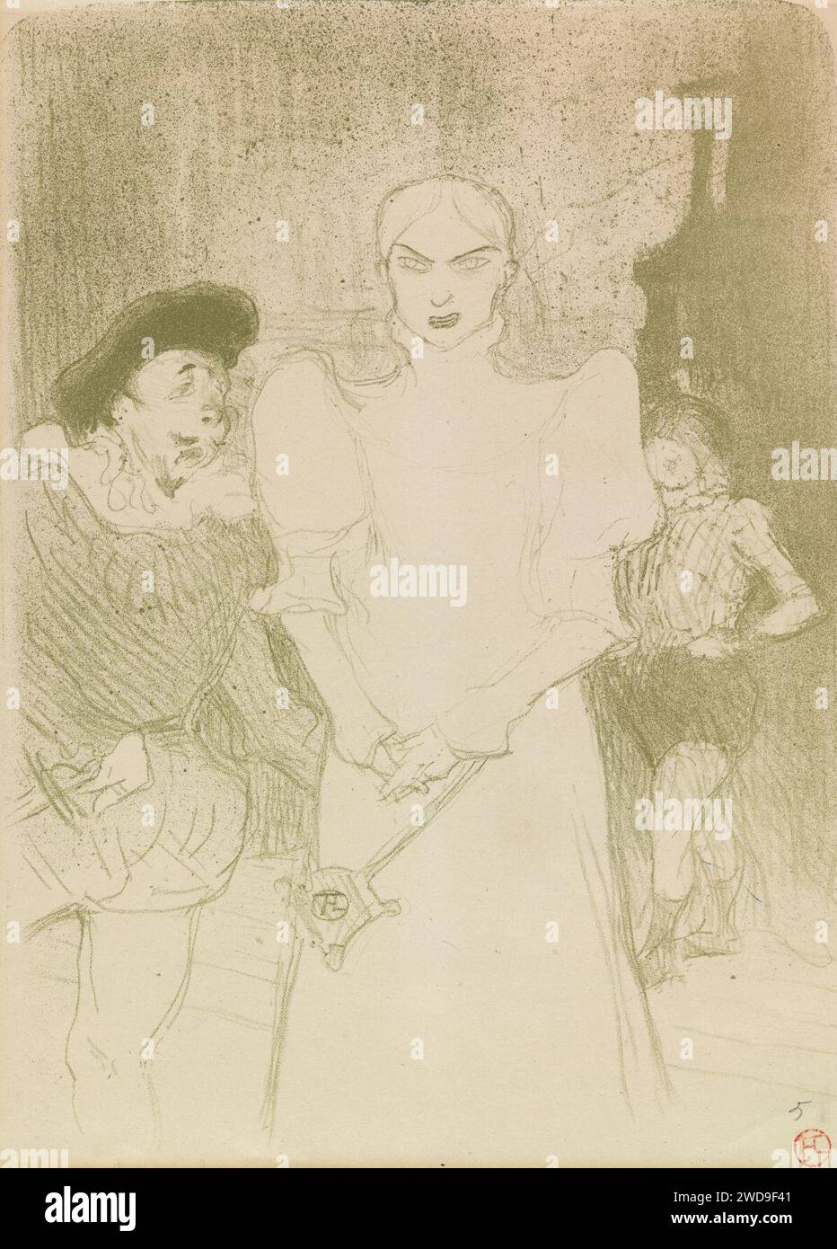 1893 lithograph by de Toulouse-Lautrec - A l’Opera - Madame Caron dans ...