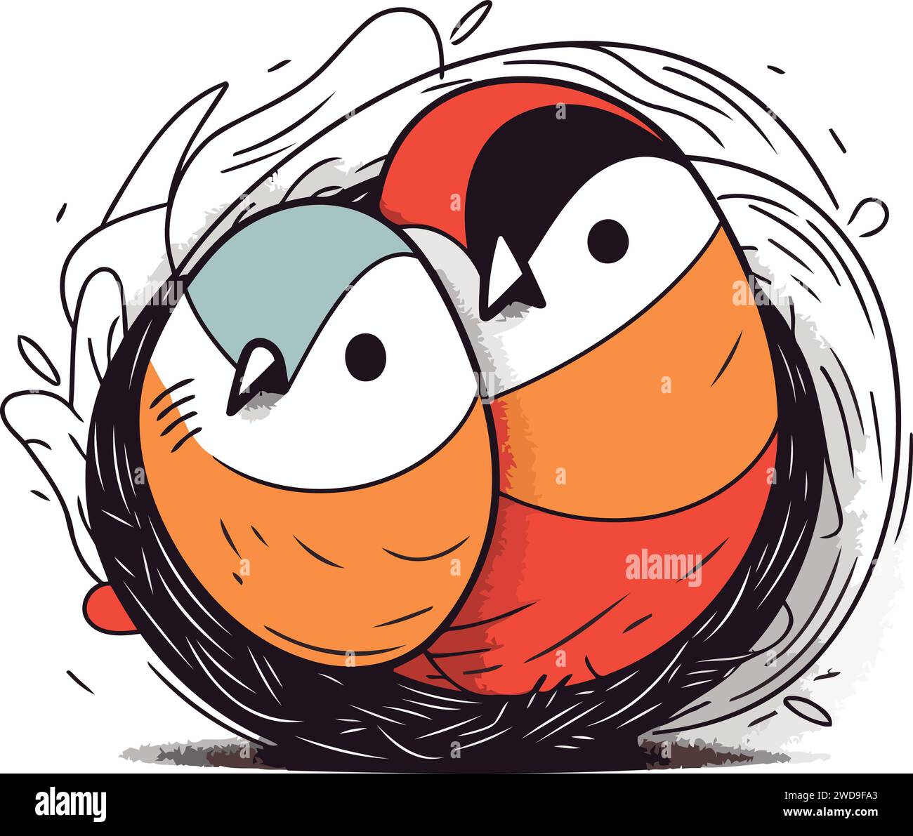 Couple in birds nest Stock Vector Images - Alamy