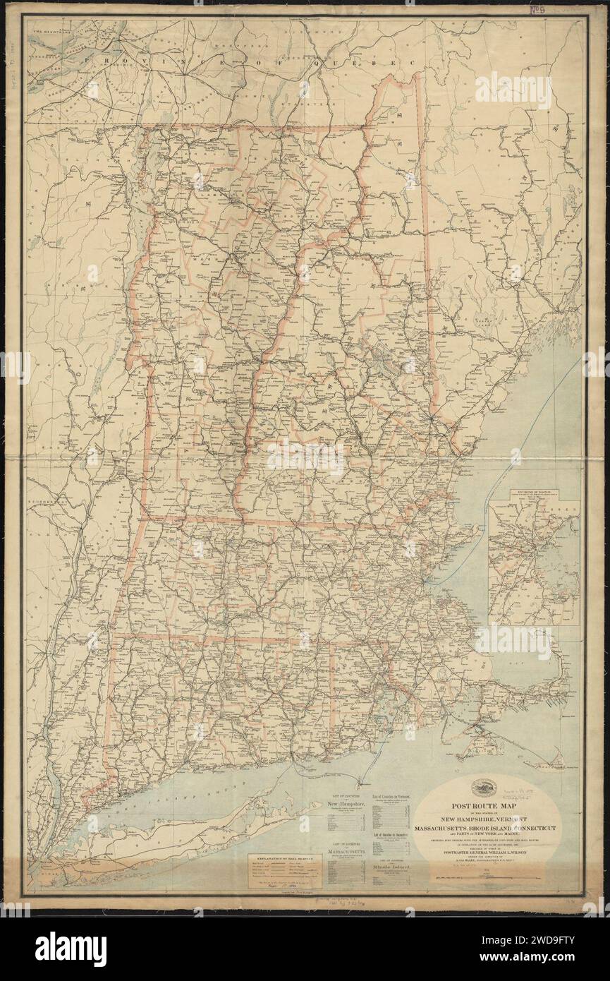 Vintage post route map hi-res stock photography and images - Alamy
