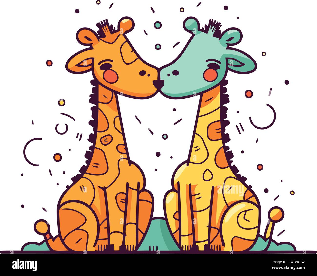 Cartoon giraffes art hi-res stock photography and images - Alamy