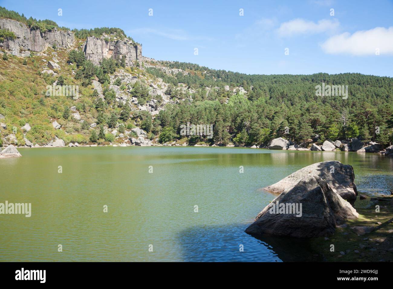 Black lagoon in Castile and Leon region, Spain. Lagoon landscape ...
