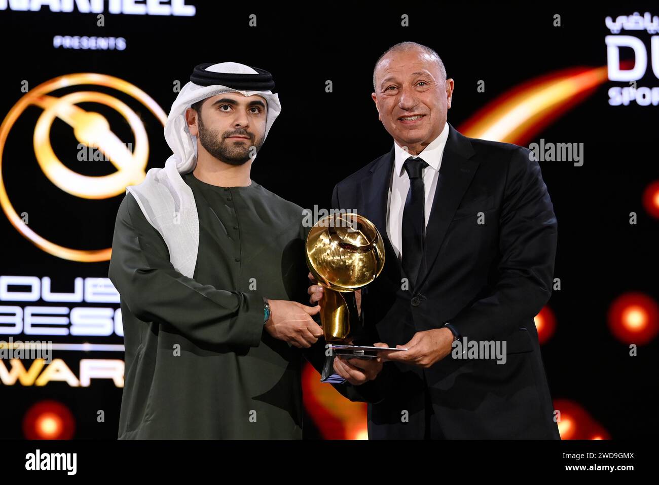 Mahmoud El-Khatib, right, President of the Al Ahly Sporting Club, is ...